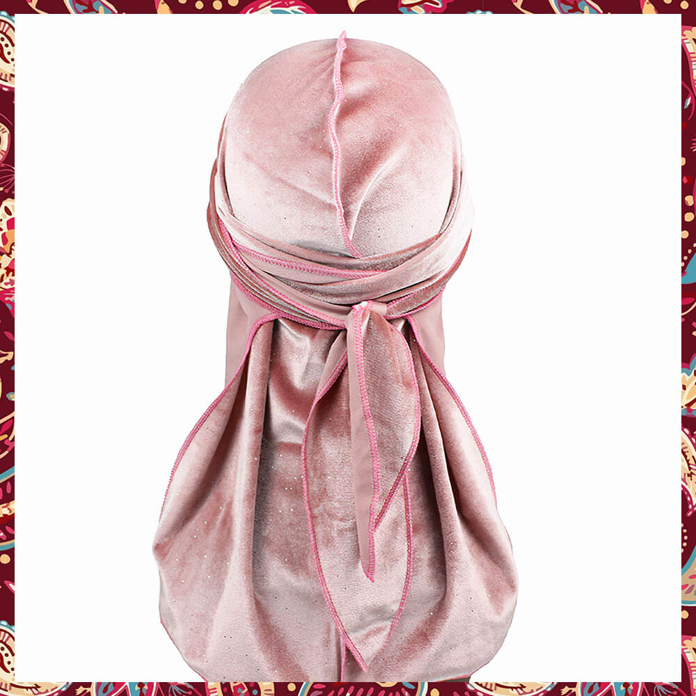 Crystals Pink Velvet Durag