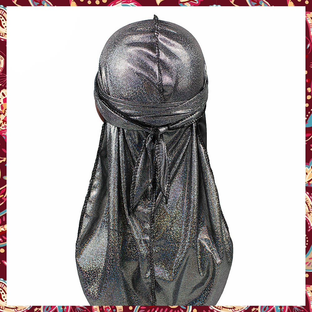 Sparkly Silver Silk Durag