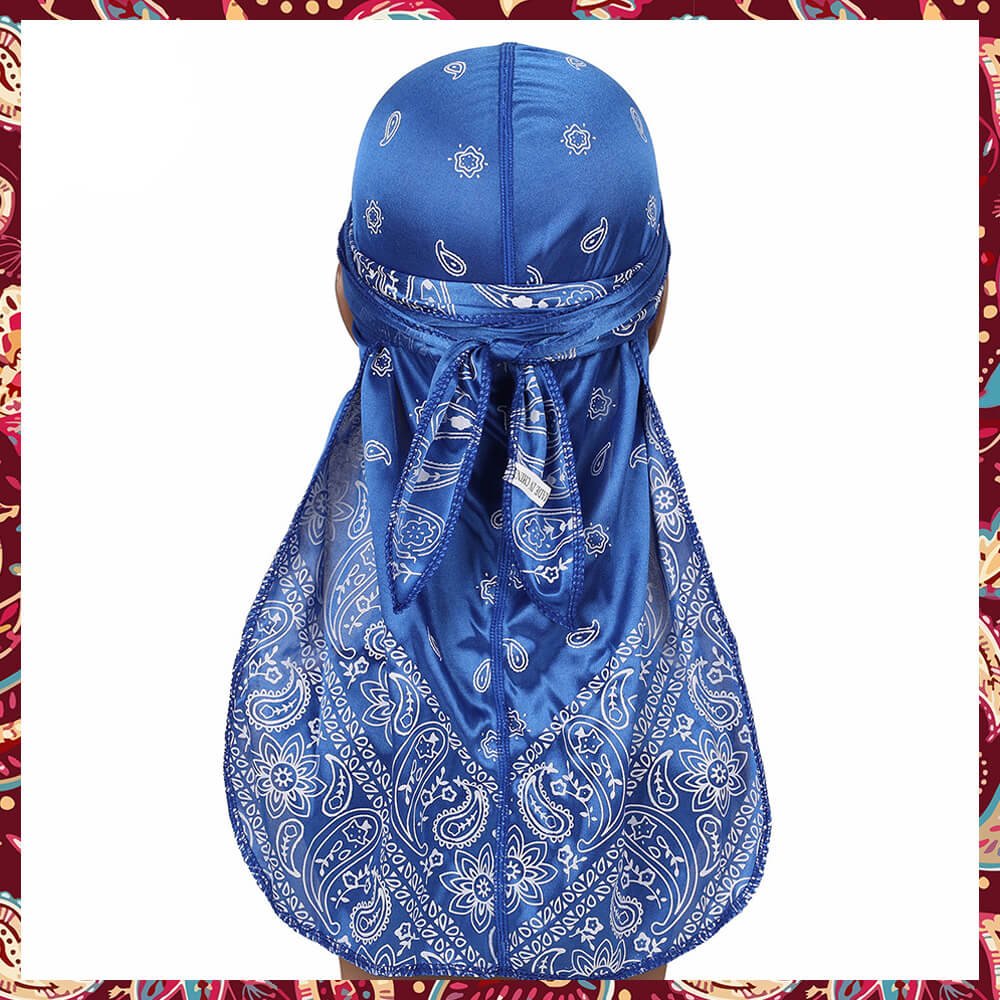 Blue Silk Bandana Durag